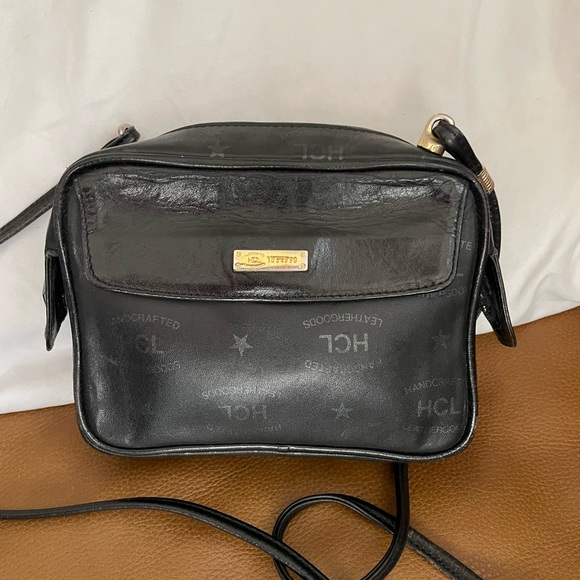hcl | Bags | Hcl Leather Crossbody Black Monogram Bag | Poshmark
